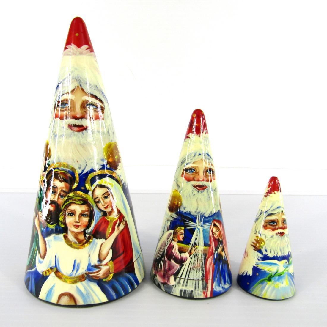 Russian Matryoshka Nesting Doll 5.5" 3 Pc., Jesus Nativity Tree Shape ...