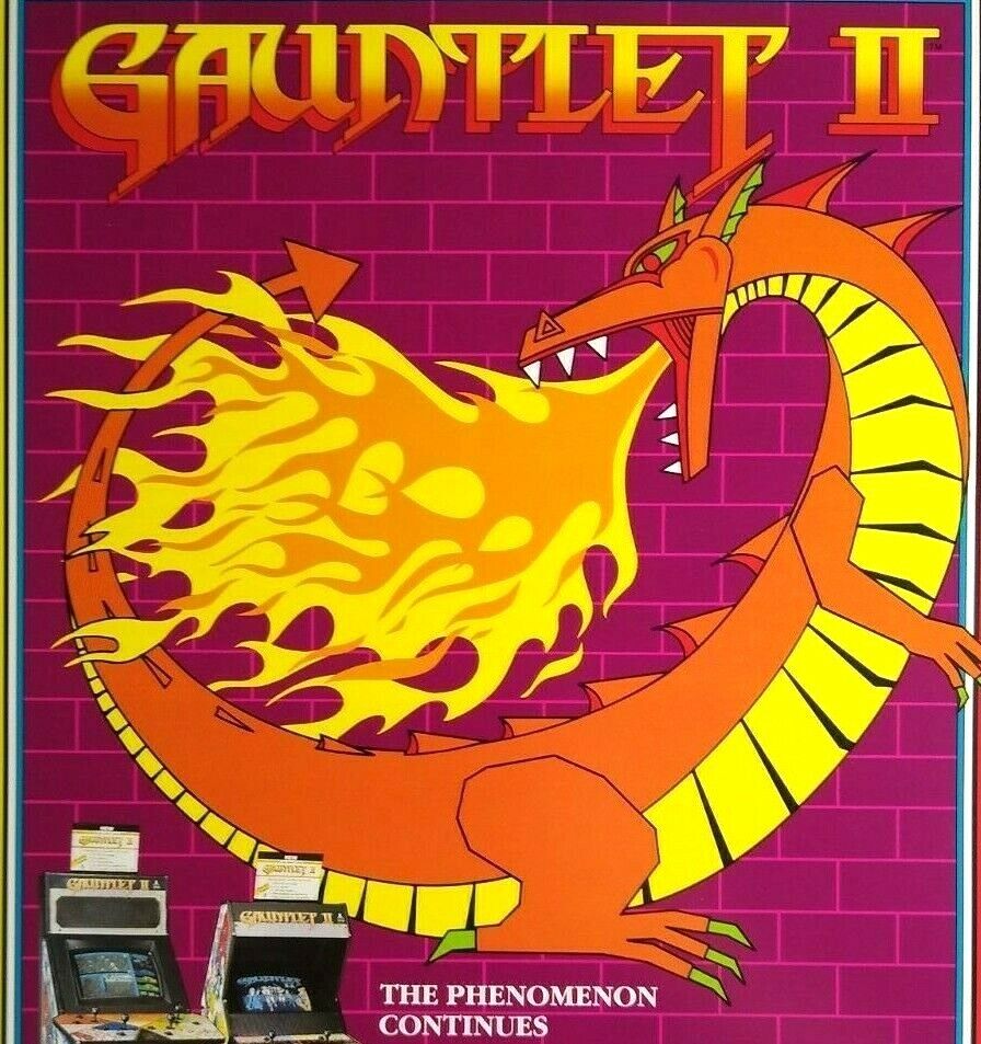 Gauntlet II Arcade Flyer Art Original 1986 Video Game Fantasy Vintage Promo
