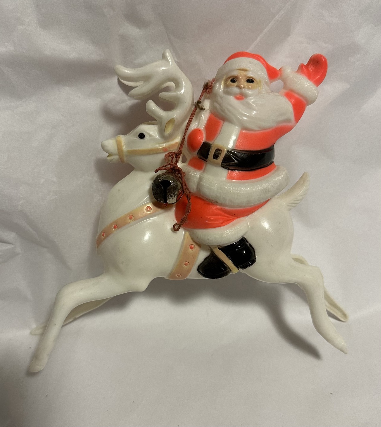 Large 7” 1950’s Vintage Christmas Rosbro Pink Fluorescent Santa Claus ...