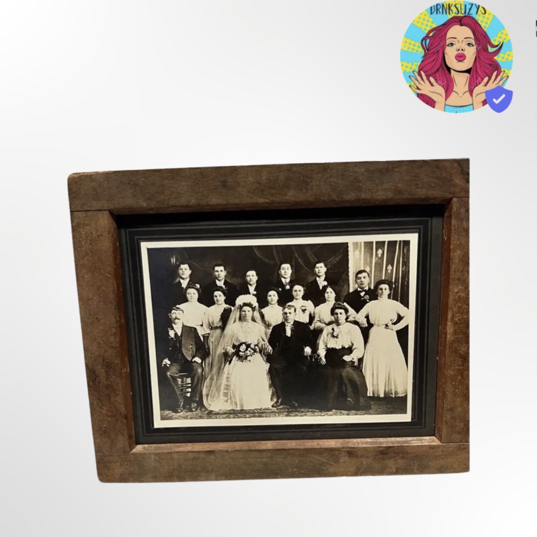 Antique Vintage rustic Picture Frame Wood Victorian Wedding family Portrait