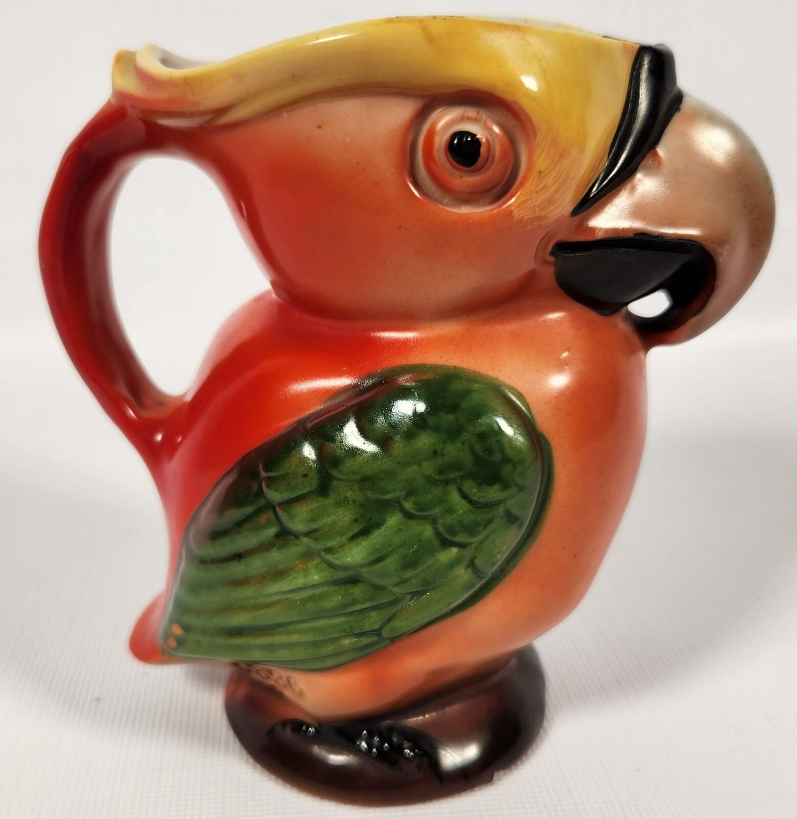 Vintage Milk Jug Creamer Parrot Bird 4"H 1950s #5886/8 Ceramic A45