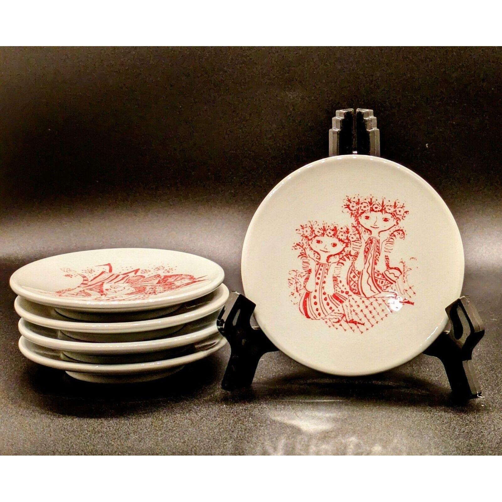 Bjorn Wiinblad Nymolle set of 3.5" whimsical plates/trinket dishes