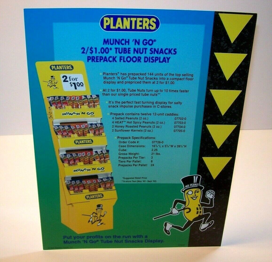 Planters Mr Peanut Vintage Munch N Go Floor Display Promo Paper Sales ...