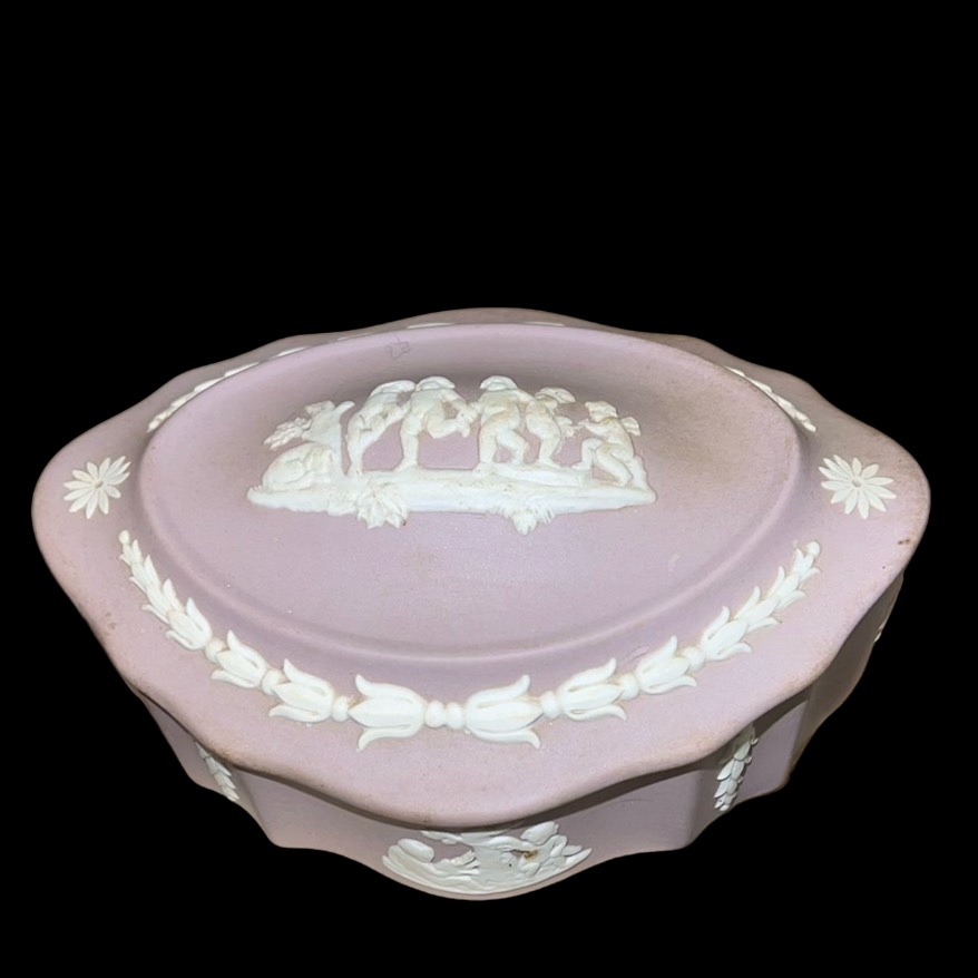 Wedgewood Lilac Jasperware Lidded Trinket Box