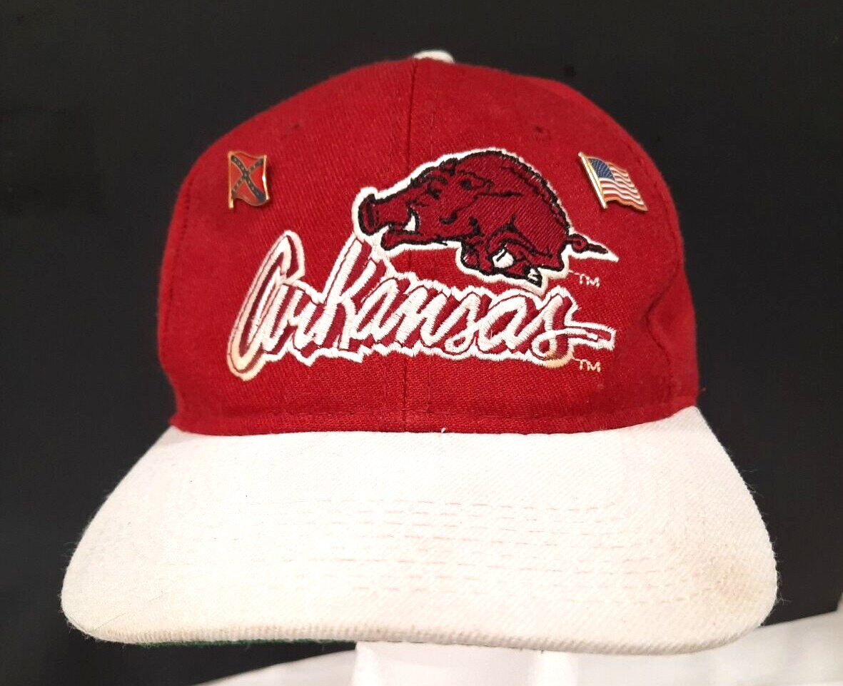 Arkansas Razorbacks Vintage The Game Snapback Hat Cap Logo Script w/ 2 ...