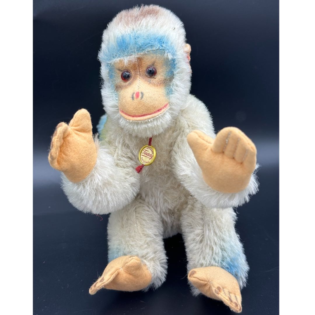 Vintage Hermann Teddy Original Monkey Rainbow Plush
