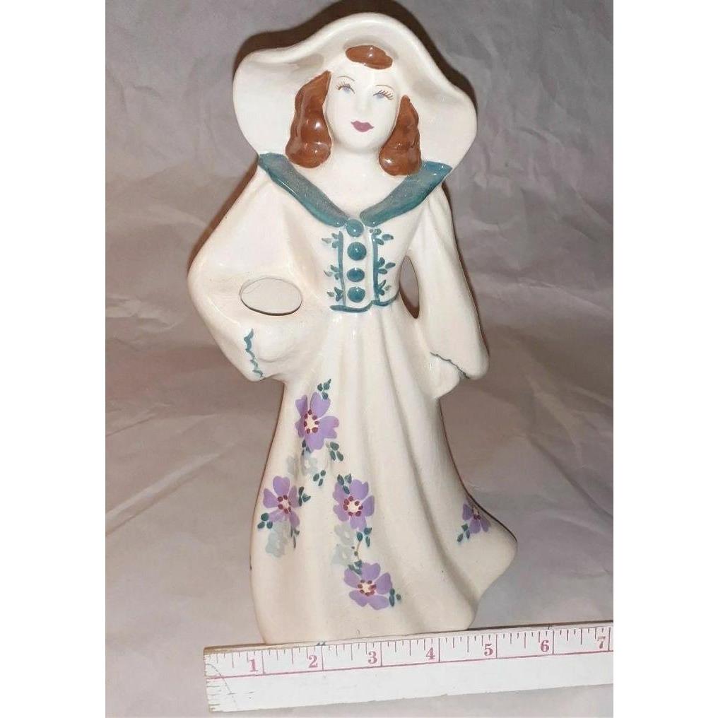 Vintage Weil Ware 1930s 40s California Pottery Young Maiden Lady Vase Decor