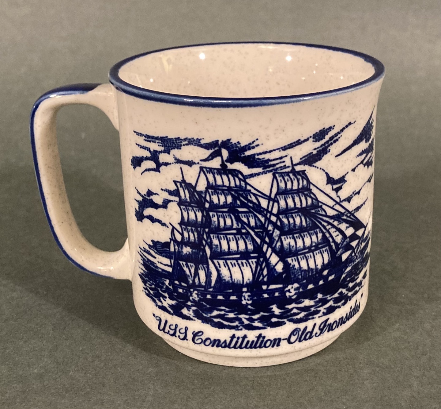 Stoneware Ship Mug U.S.S. Constitution Boston History
