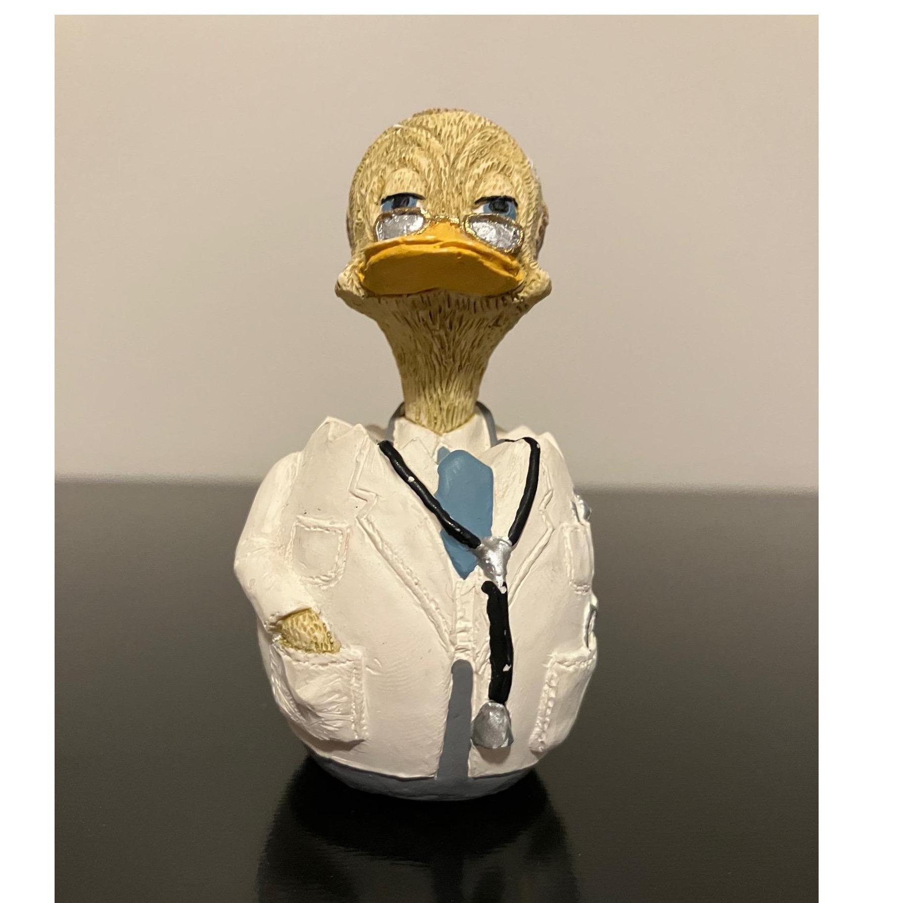 Enesco Eggbert And Friends 1989 Malcom Bommer Duck Doctor Figurine