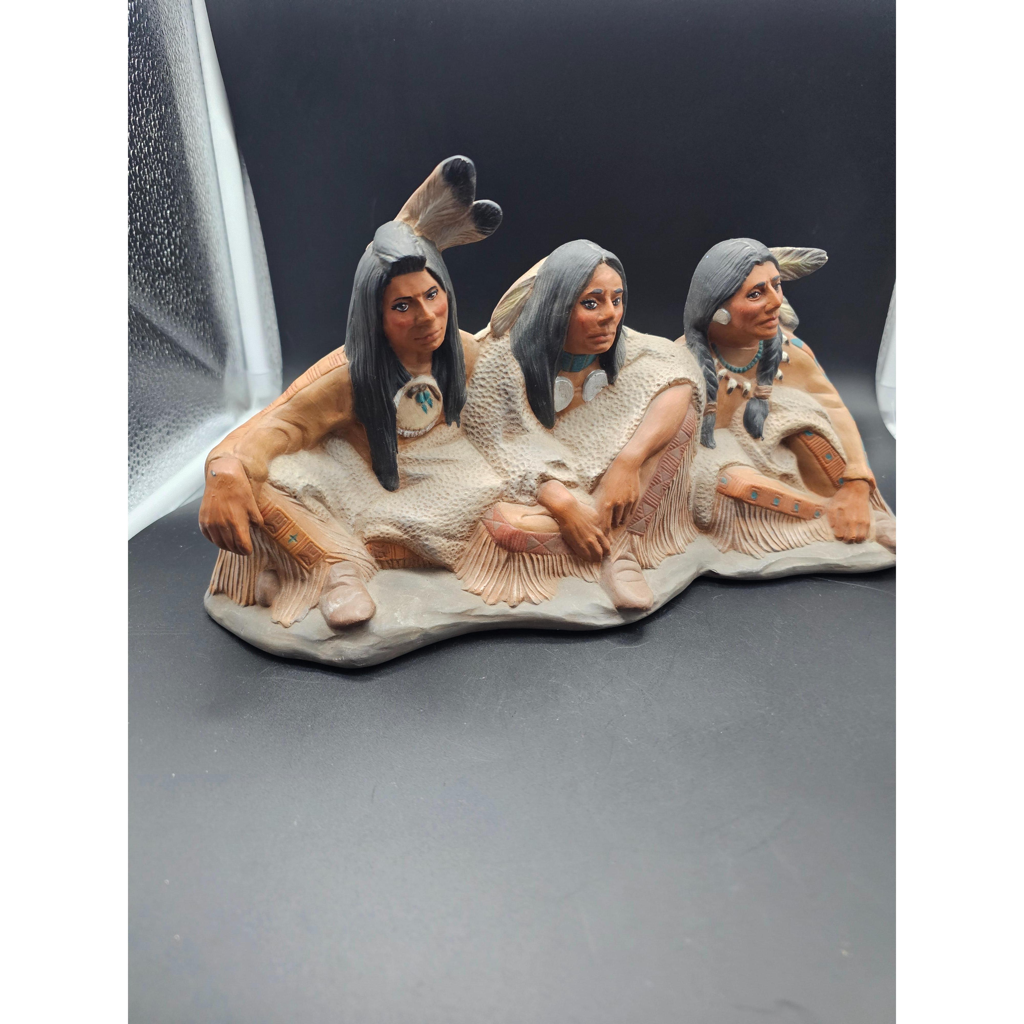 Hand Painted Ceramic Native American Figurine Pottery