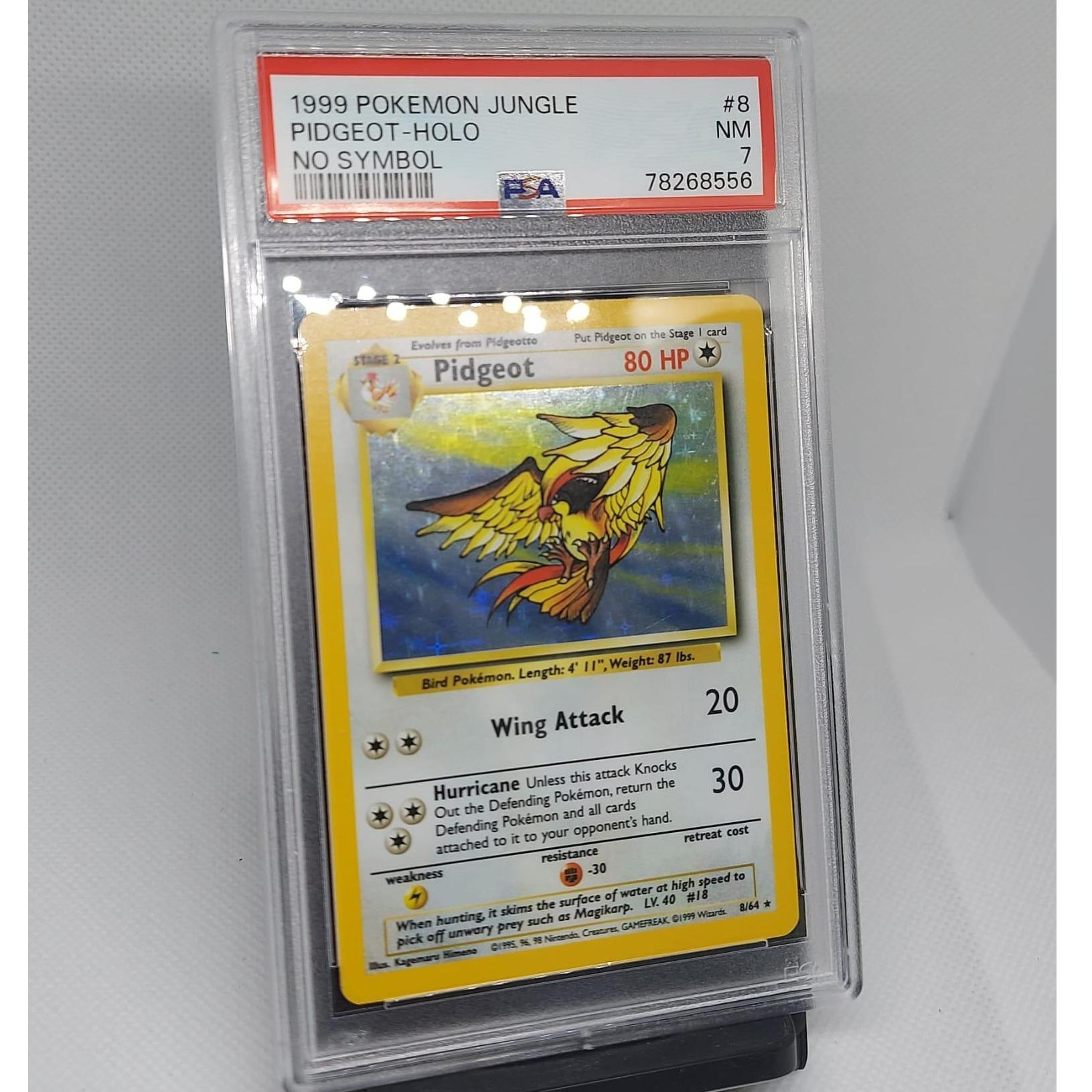 1999 Pokemon Jungle Pidgeot - Holo No Symbol #8 PSA 7