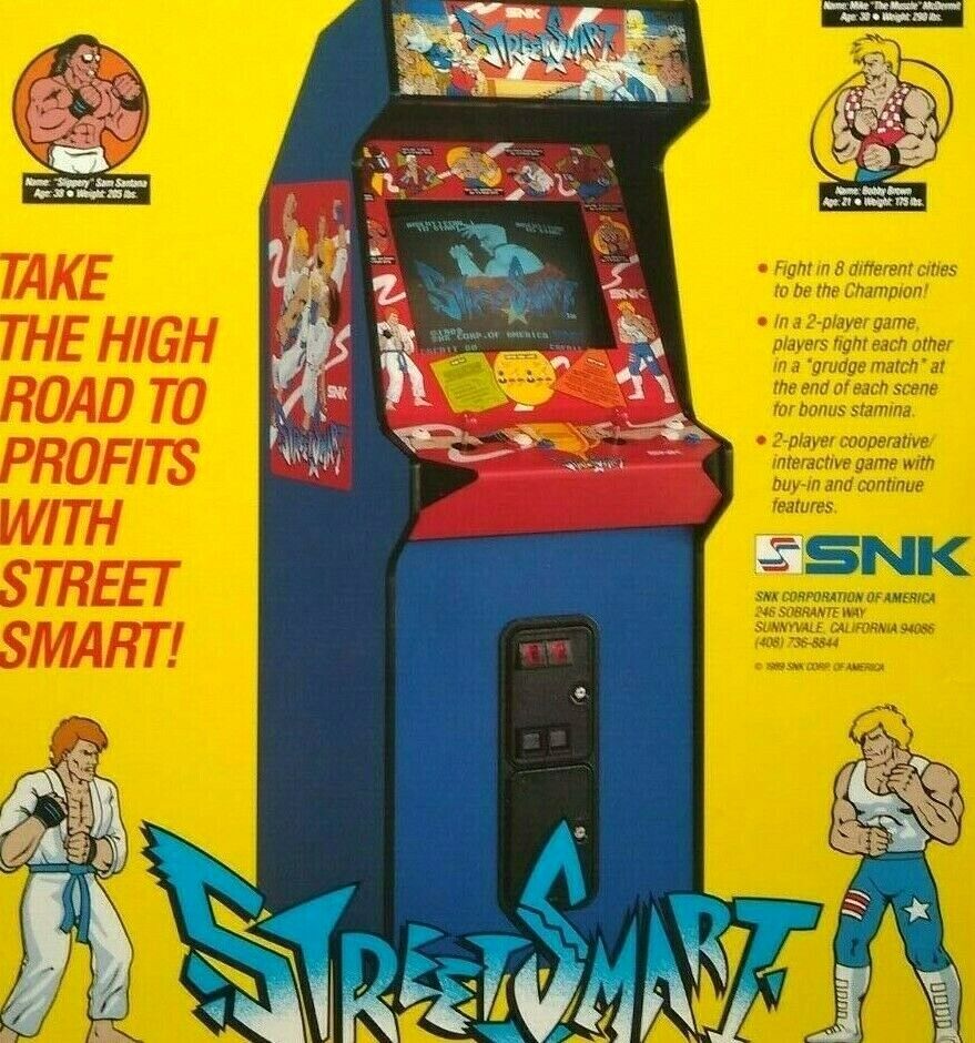 Street Smart Arcade FLYER Original Video Game Vintage Retro Promo ...