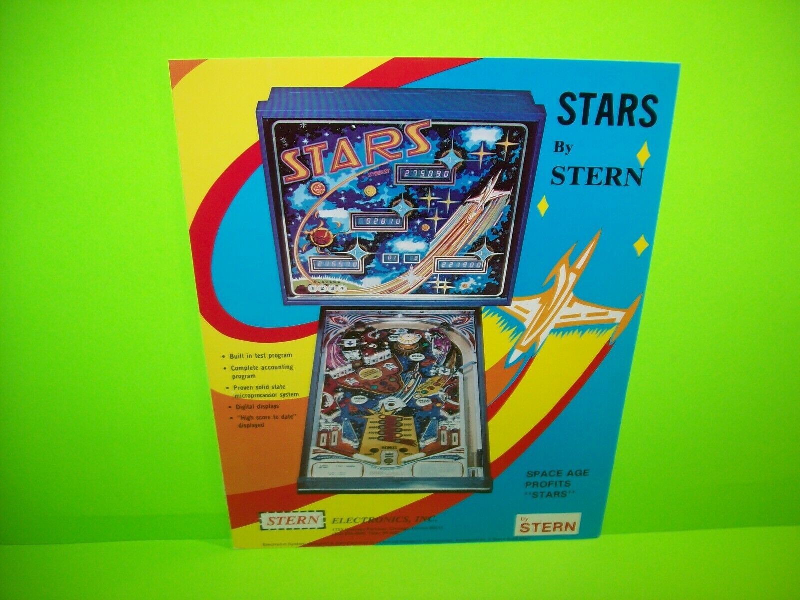Stars Pinball Machine FLYER Original 1978 Space Age Vintage Retro ...