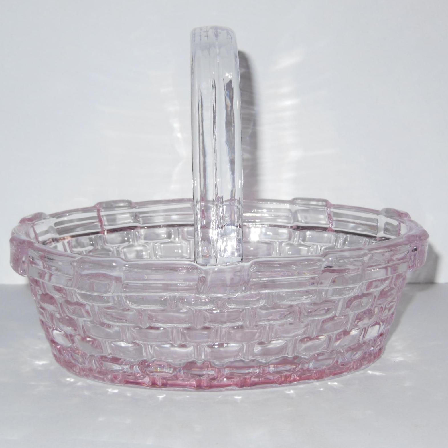 Vintage Longaberger Pink Glass, Handled Easter Basket