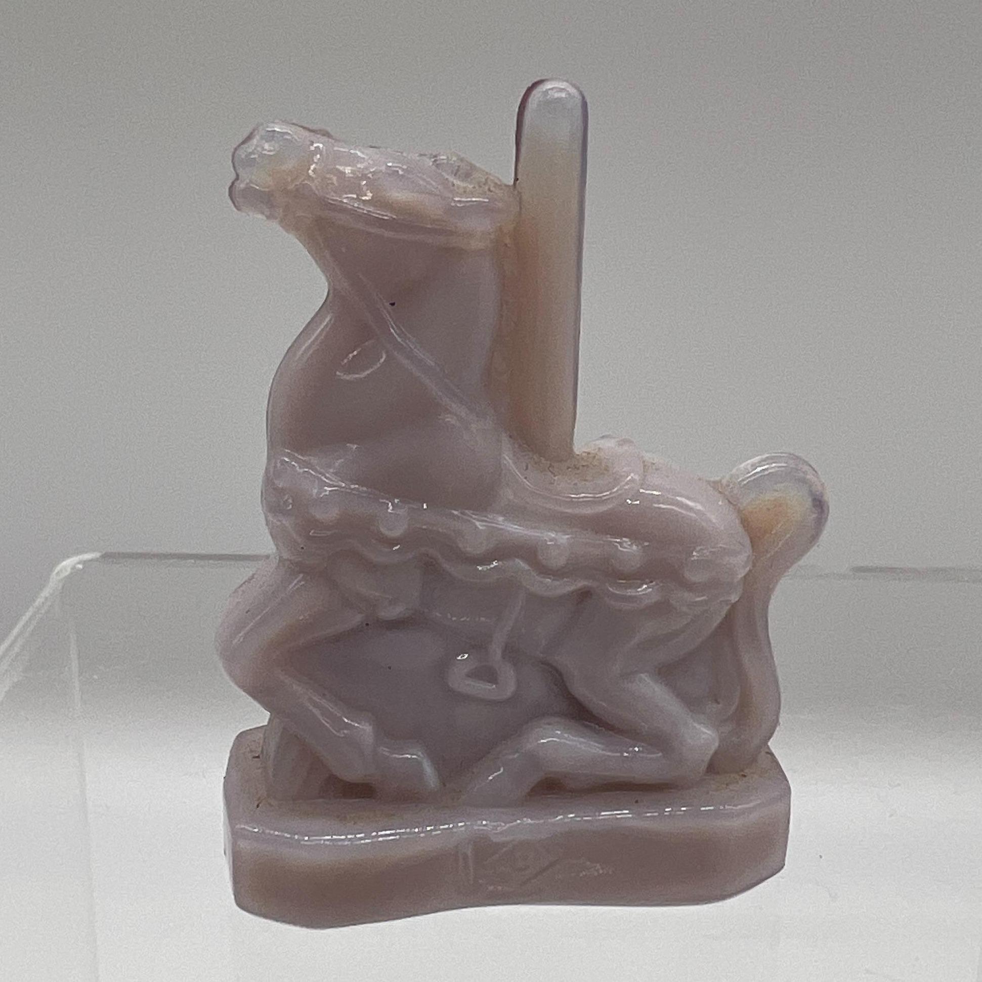 Boyd Crystal Art Glass Candy the Carousel Horse #12 Pale Orchid Miniature