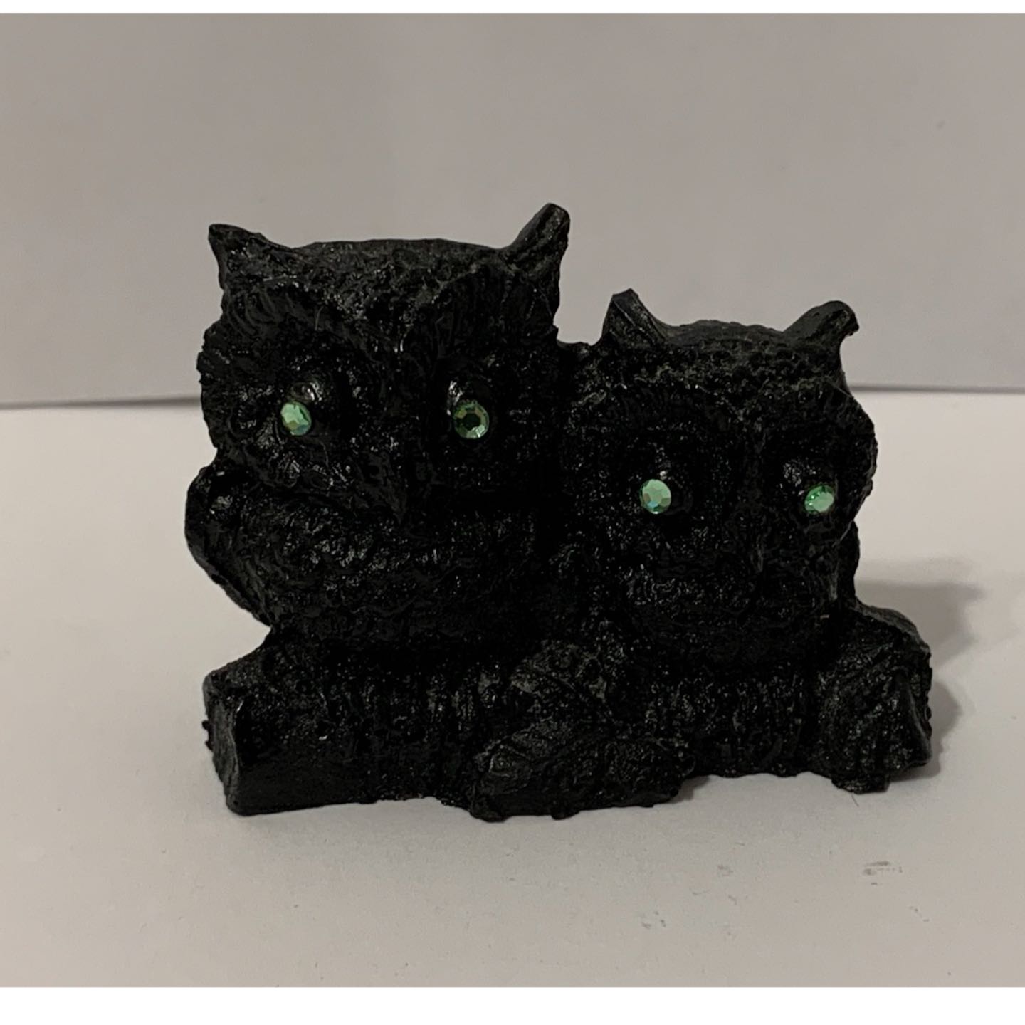 Carved Kentucky Coal Owls On Branch Figurine
