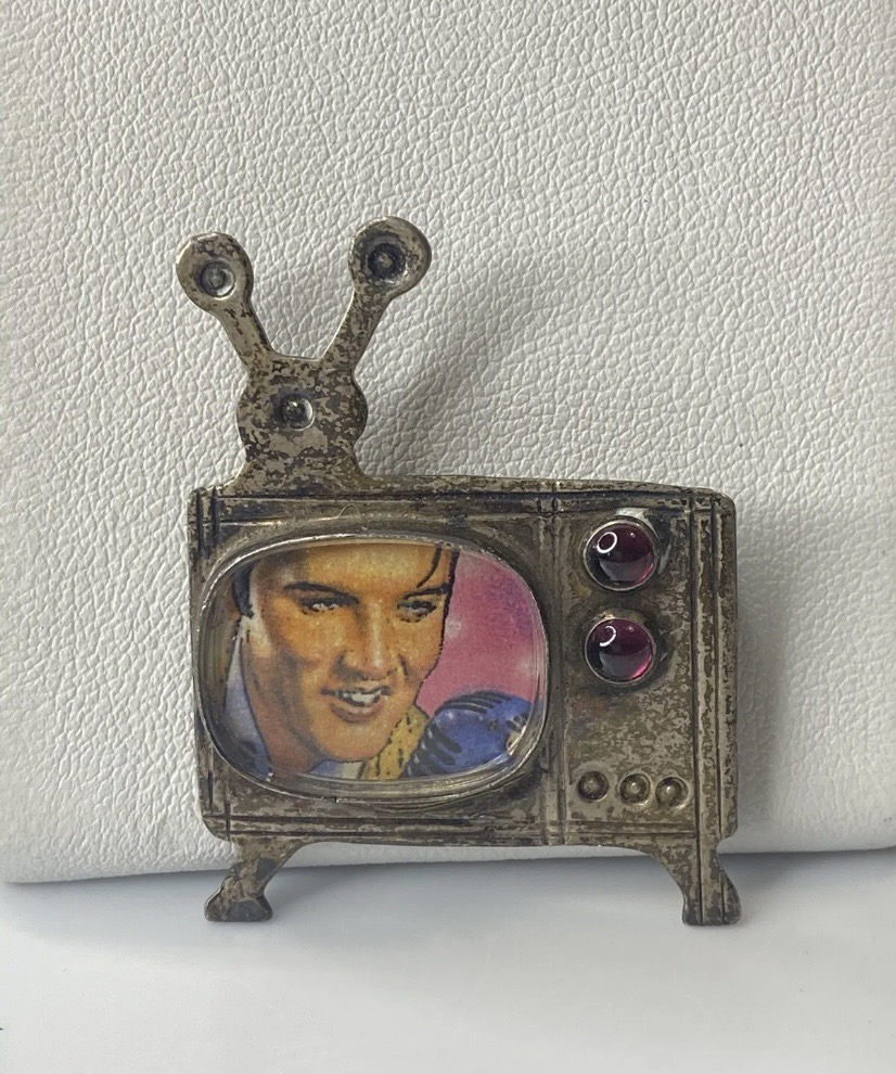 Elvis on TV/Television Sterling Silver Brooch by Grady Alexander