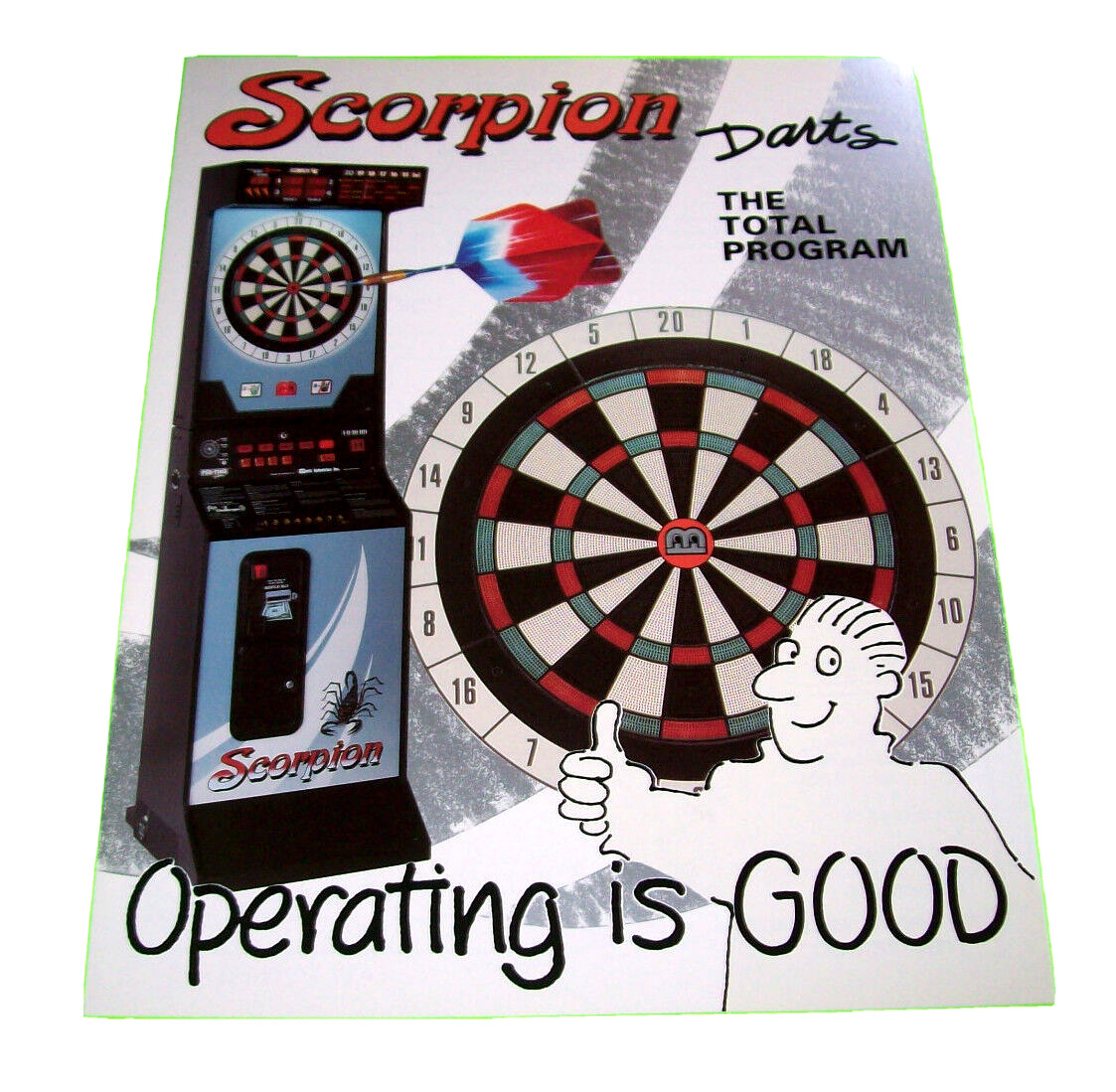 Scorpion Darts Program Arcade Flyer Original Merit Game Promo Foldout ...