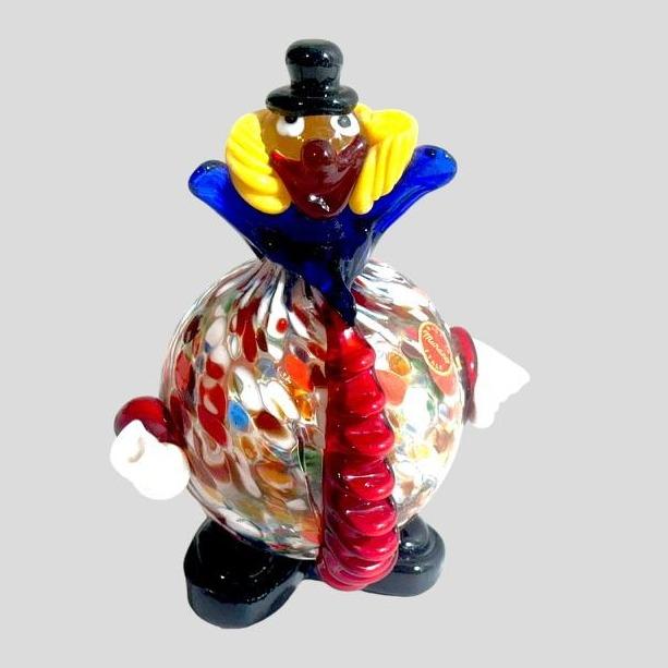 1970's Murano Italian Blown Glass Round Belly Colorful Clown, Murano ...