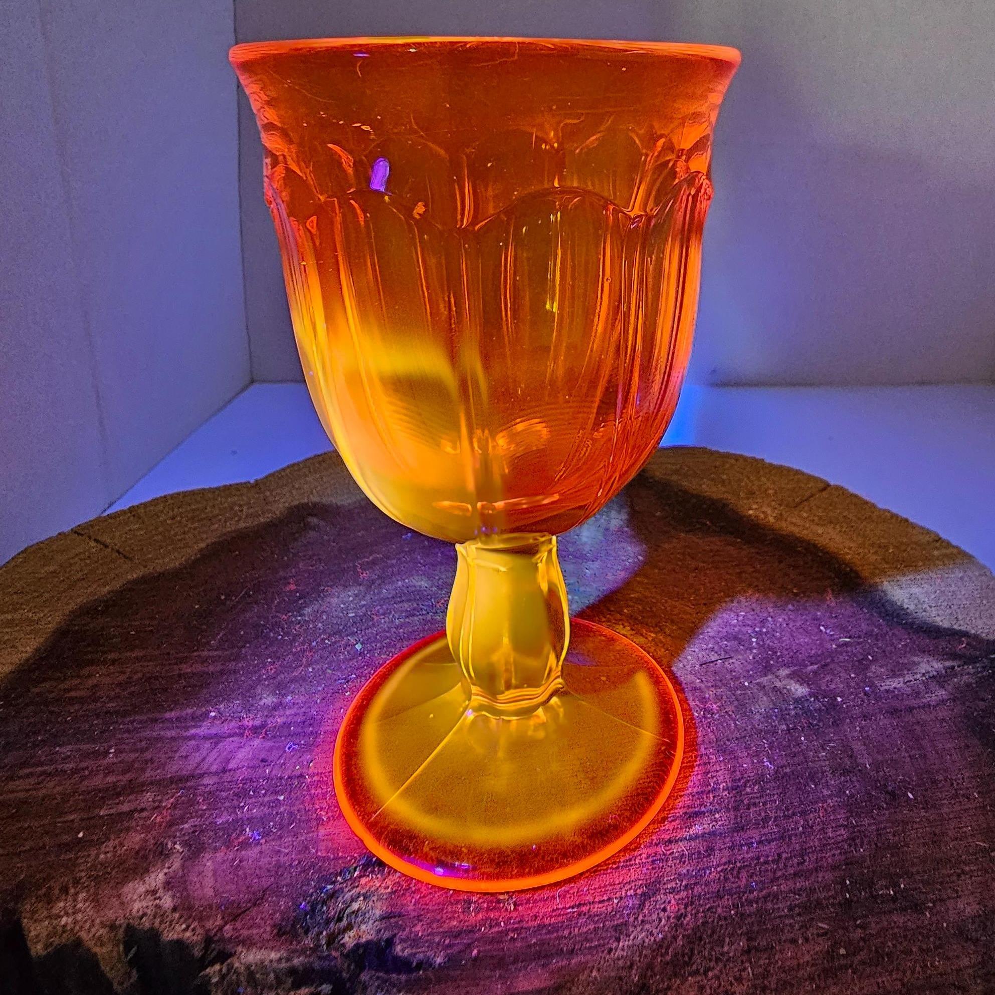 Viking Glass Cadmium Glow Persimmon/Orange Goblet
