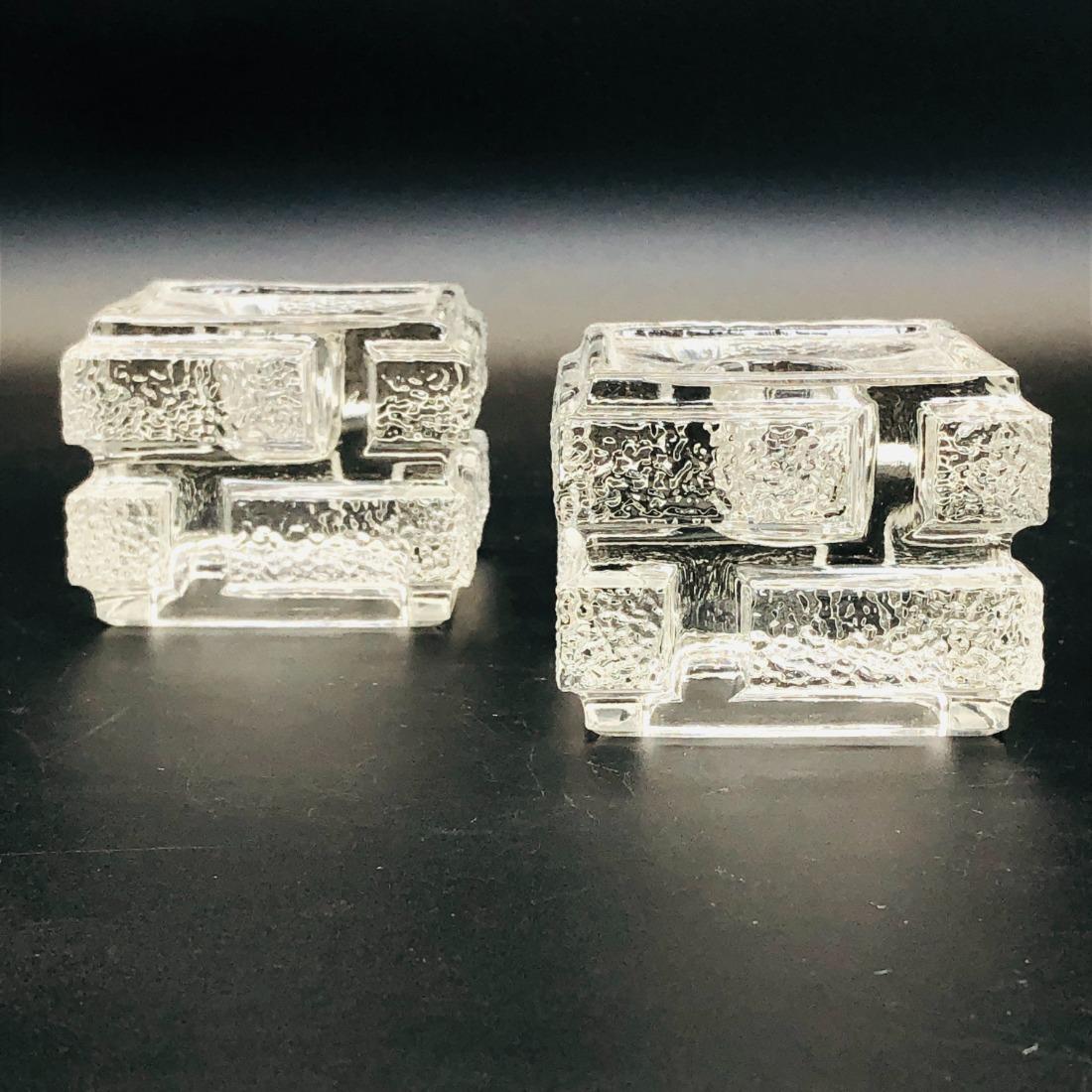 MCM Jiri Zejmon Chimney Brickwork Candleholders Set of 2 Czech SKLO ...