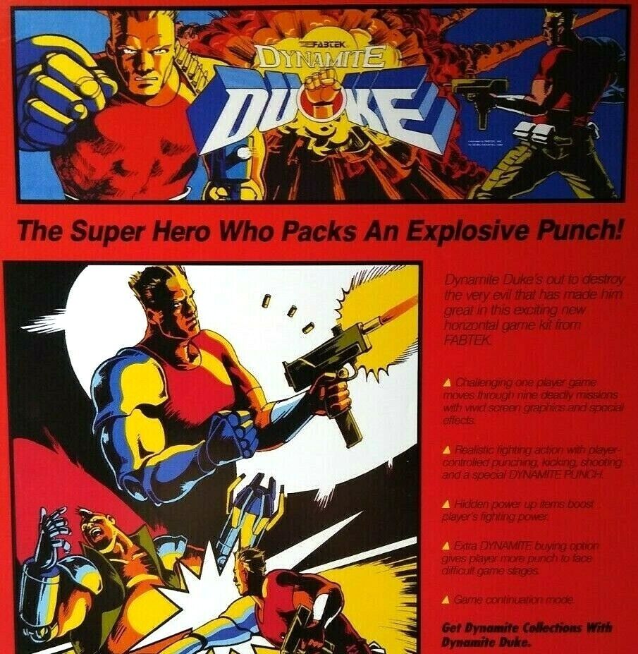 Dynamite Duke Arcade Flyer Original 1989 Video Game Combat Artwork 8.5 ...