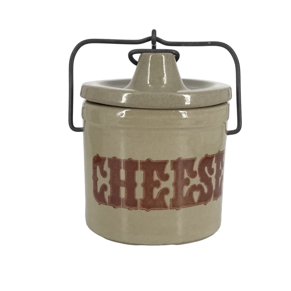 Vintage Pottery Cheese Crock With Locking Lid