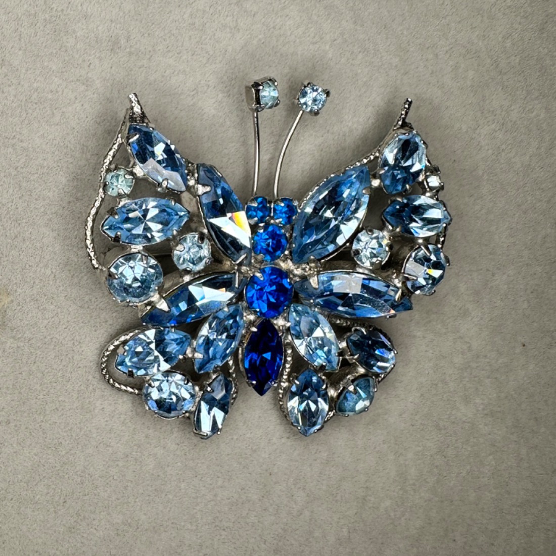 Regency Blue Butterfly Brooch free Shipping
