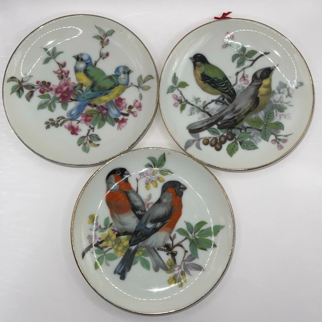 5 Mini Decorative Bird Plates Made in Japan - Wall Hangings