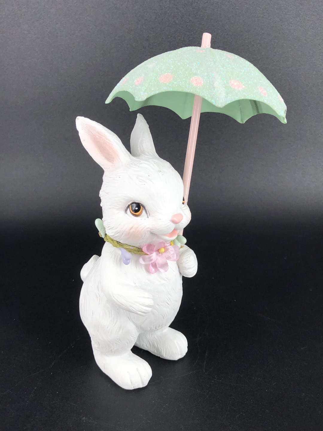 Bunny Rabbit with Umbrella Figurine and Box