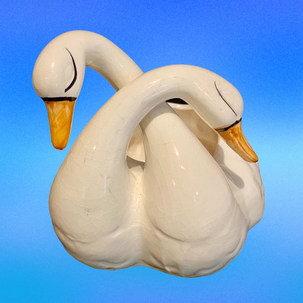 Vintage Sweet Swans Planter/Desk Organizer/Trinket Dish