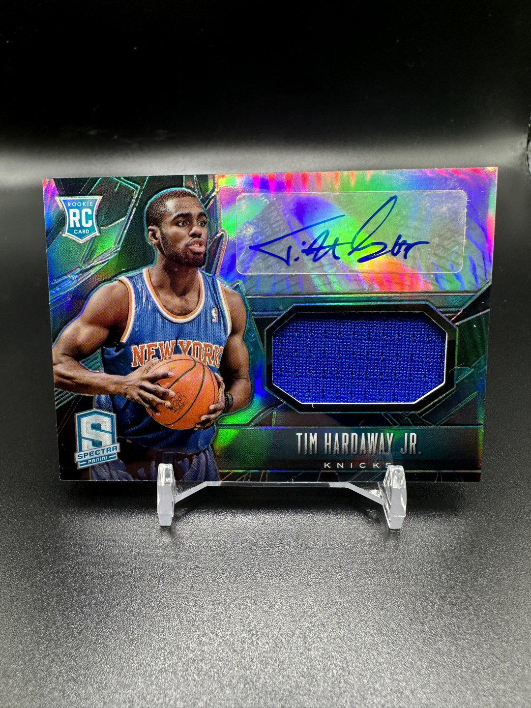 2013-14 Spectra Light Blue #117 Tim Hardaway Jr. RC AUTOGRAPH JERSEY /99