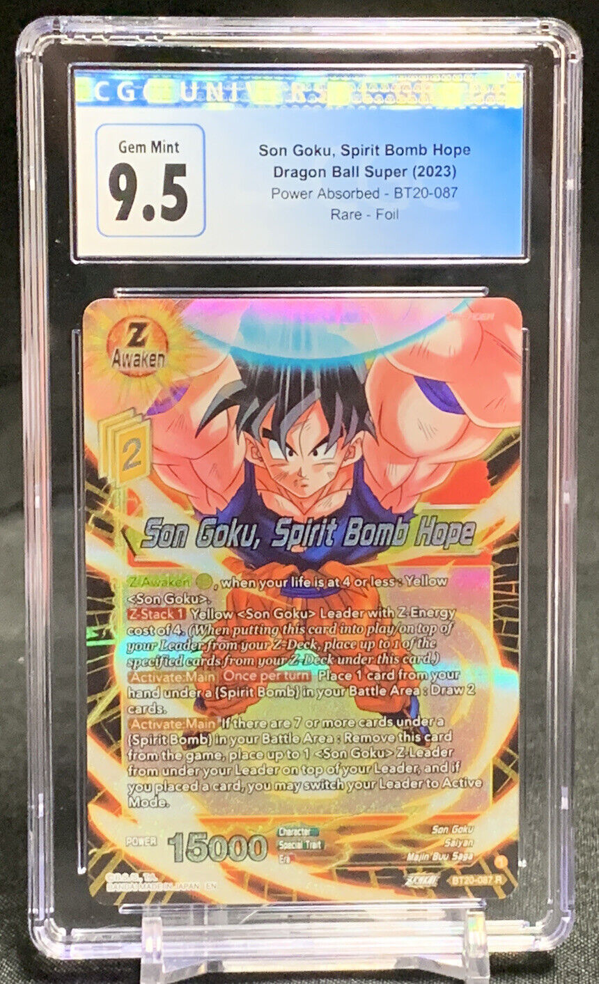 Son Goku Spirit Bomb Hope BT20-087 Z Leader Foil Dragon Ball Super CGC 9.5