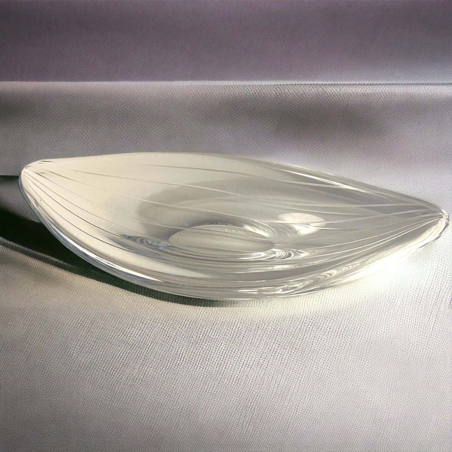 199. Vintage Elliptical Cut Glass Bowl MCM Art Deco 1950's Kosta by ...