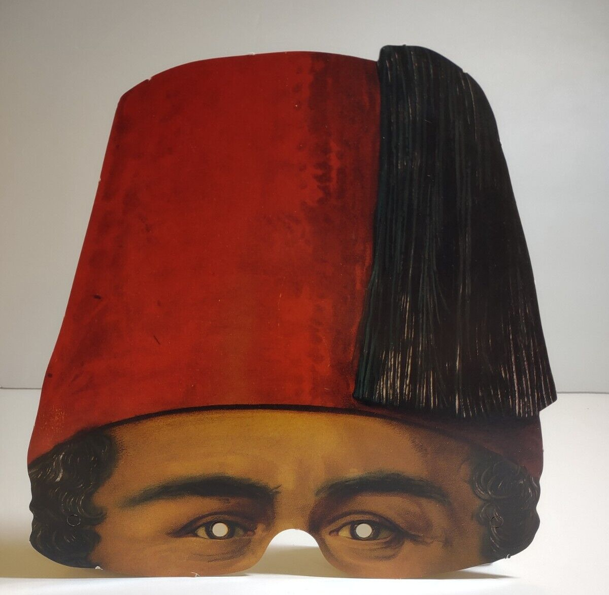 Halloween Mask Masquerade Victorian Party Costume Man In Fez Hat Diecut