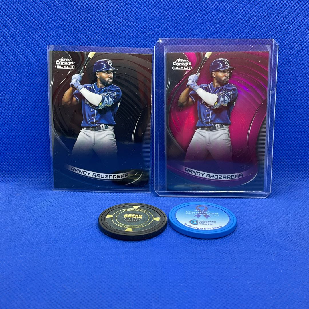 2022 Topps Chrome Black Randy Arozarena Magenta 05/10 And Base
