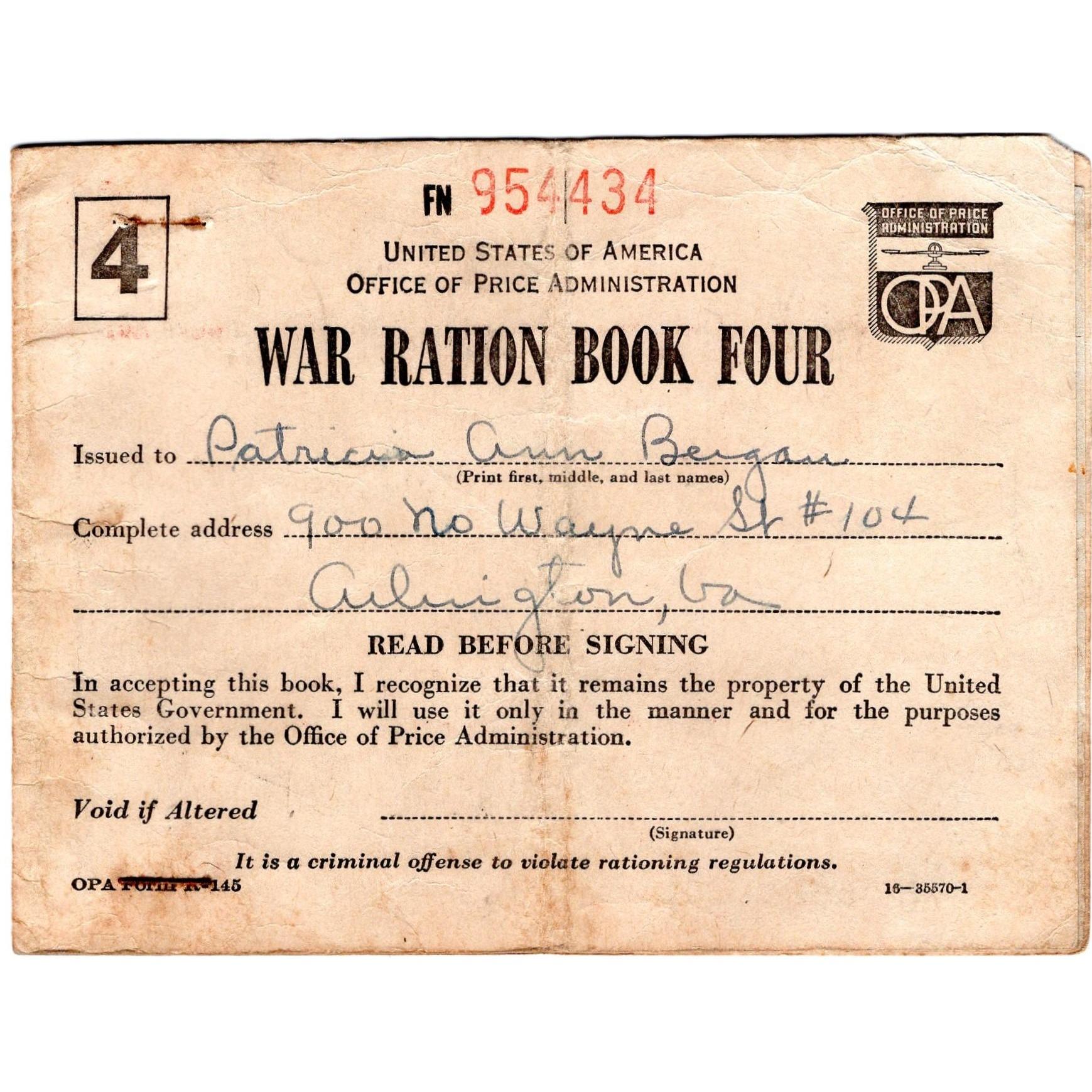 Vintage War Ration Book Four Used Some Ration Stamps Intact