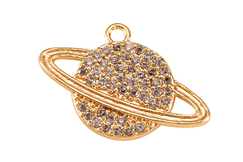 18K Gold Planet Solar System Charm Bracelet Necklace Pendant Earring ...
