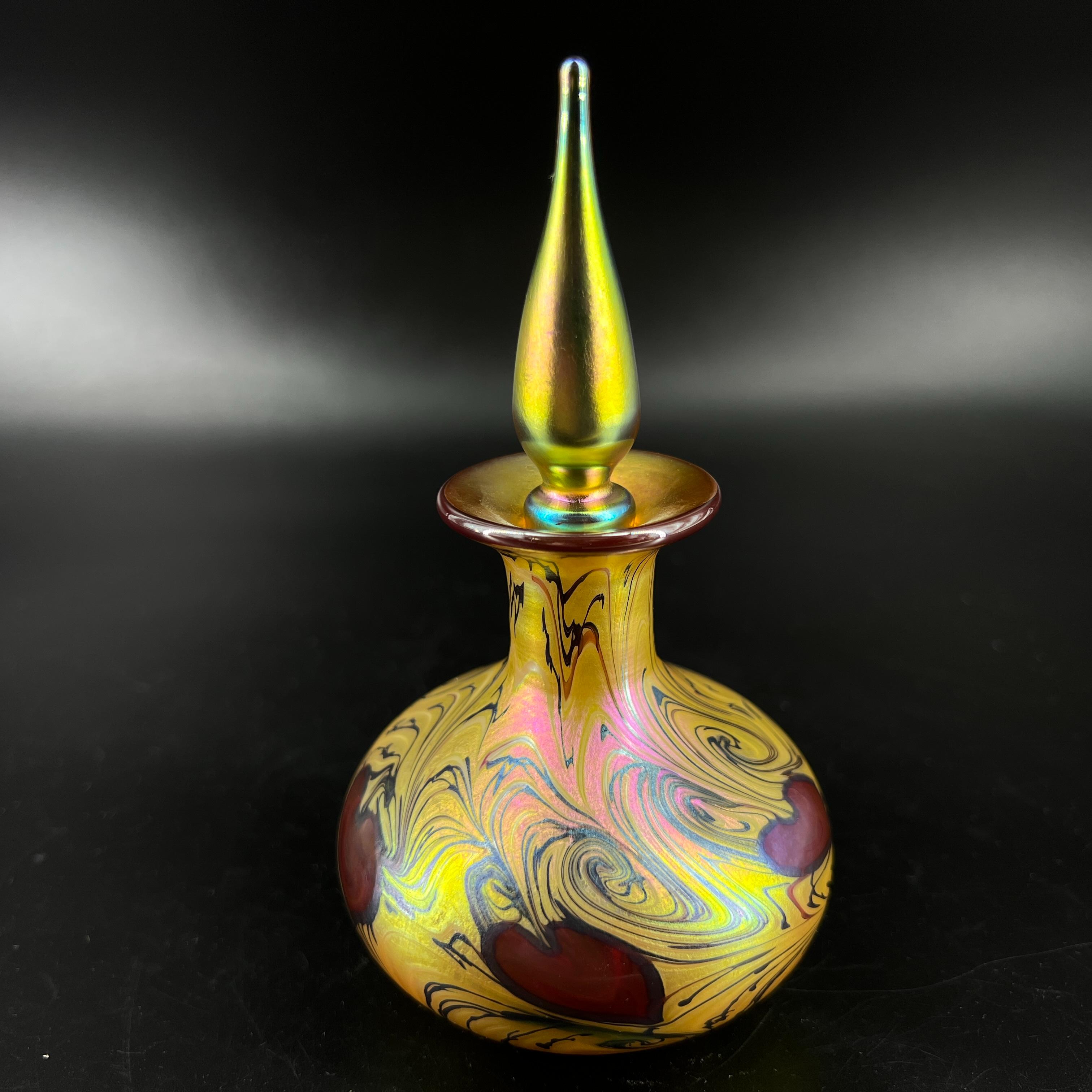 Lundberg Studios Van Gogh Gold Hearts Perfume Bottle