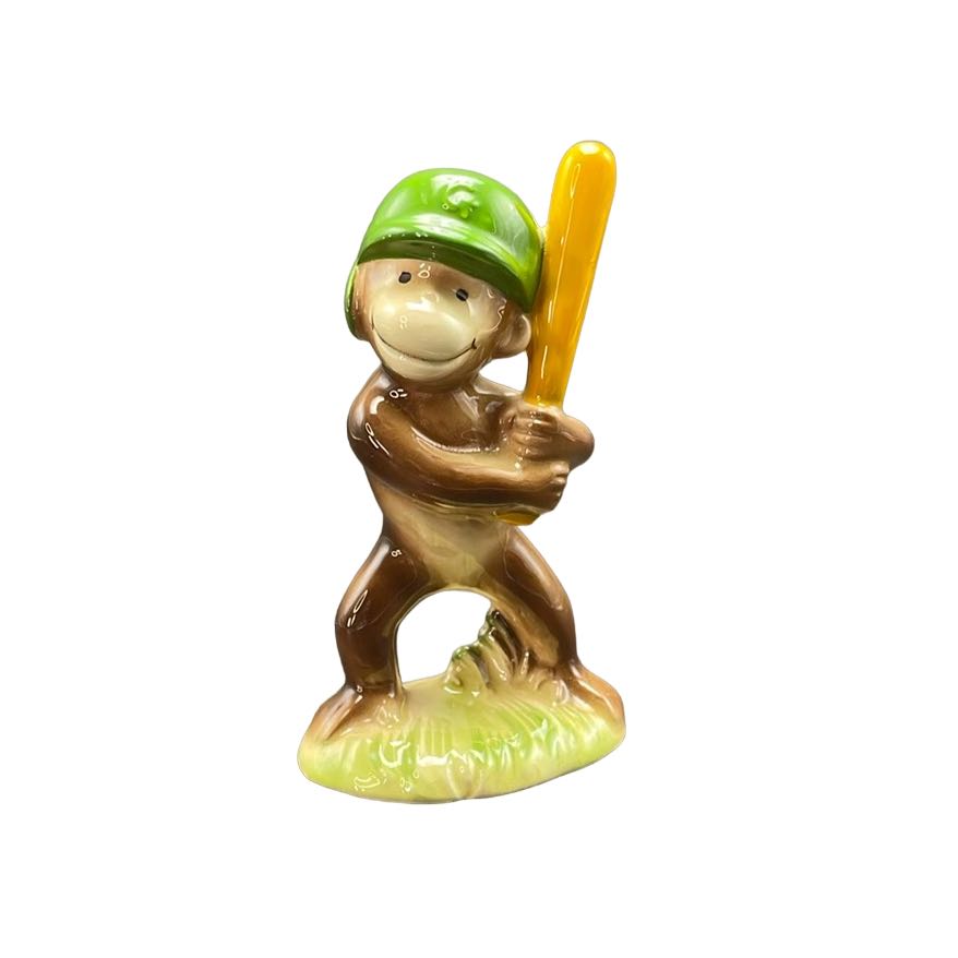Vintage Porcelain Curious George Baseball Player Figurine Margaret E ...