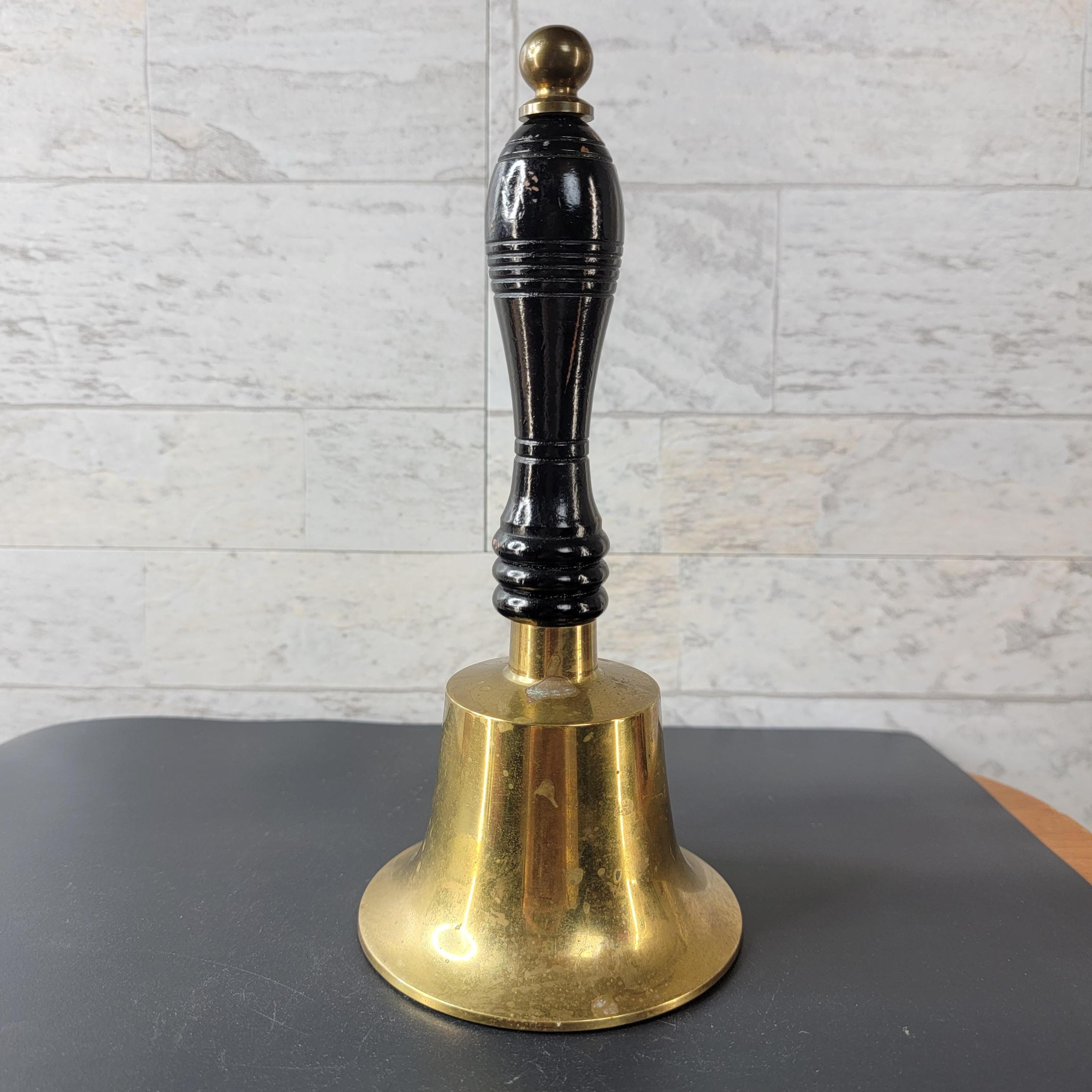 Vintage Gatco Wood Handle Brass School Bell