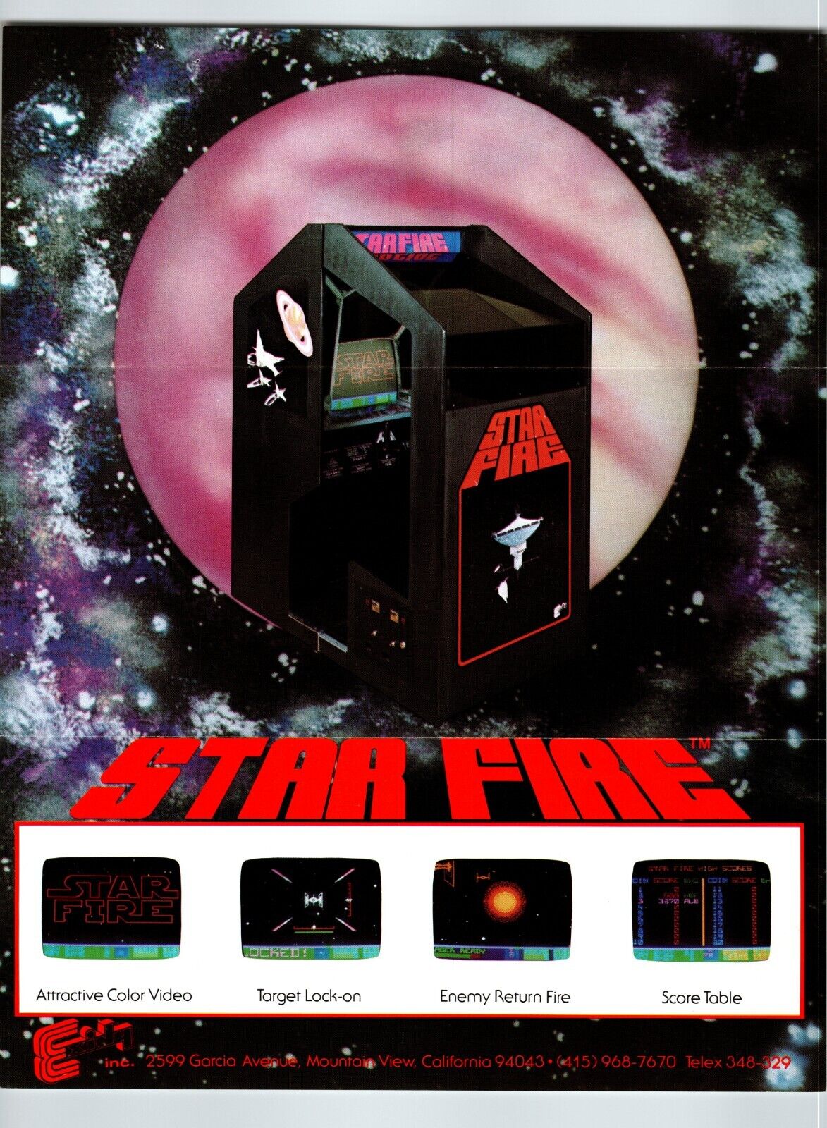Star Fire Arcade Flyer Original 1979 Video Game Art 8.5" x 11 Retro ...