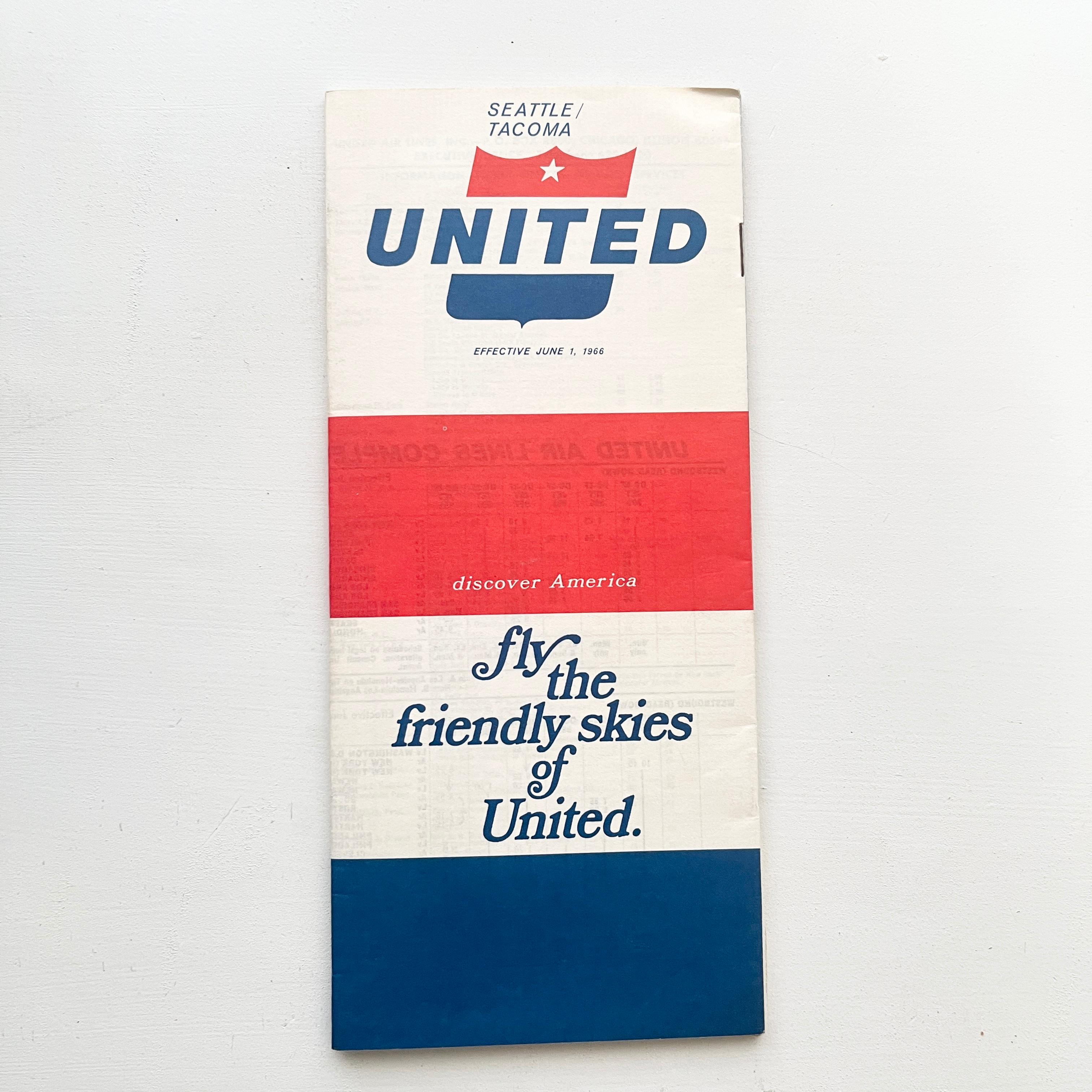 United Airlines Fly the Friendly Skies System Timetable Schedule ...