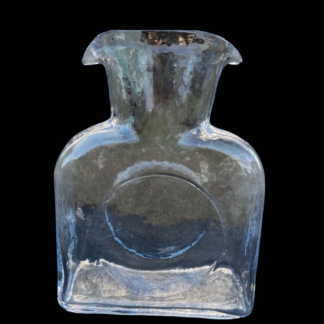 Blenko Clear Glass Double Spout Water Pitcher