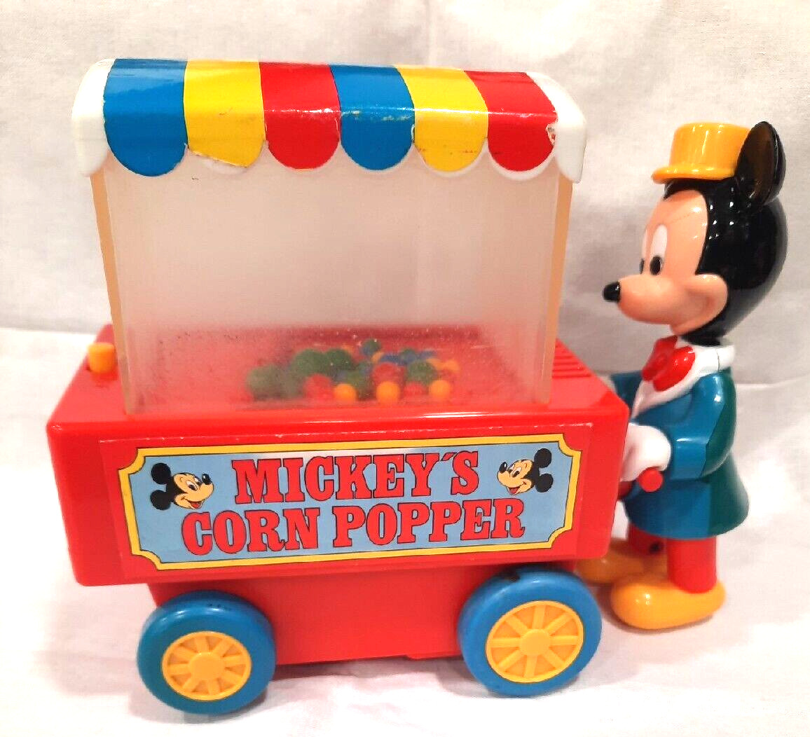 Vintage Disney Mickey Mouse Corn Popper, Musical Toy Mary Had a Little Lamb