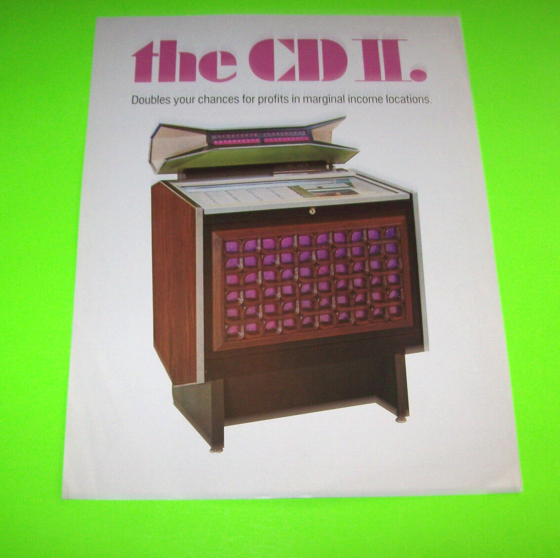 Model CDII CADETTE ROWE AMI 1971 ORIGINAL JUKEBOX PHONOGRAPH FLYER BROCHURE