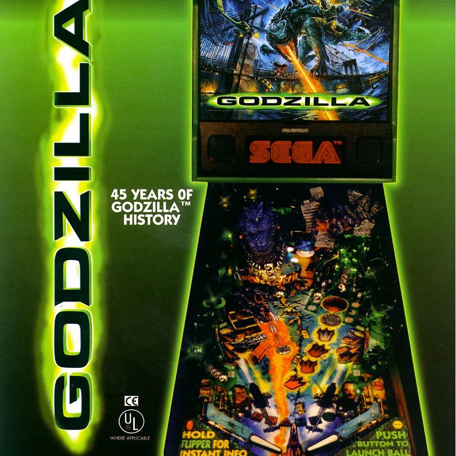 Godzilla Pinball Machine Flyer Original Artwork Coin-Op Game Monster ...