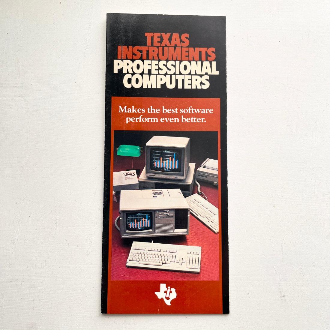 Texas Instruments TI Professional Computer Brochure Vintage 1980s
