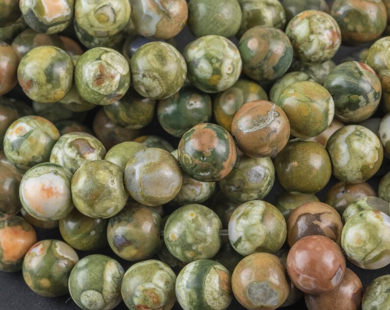 NATURAL Rhyolite Rain forest Jasper AAA Grade Rhyolite Round Full ...