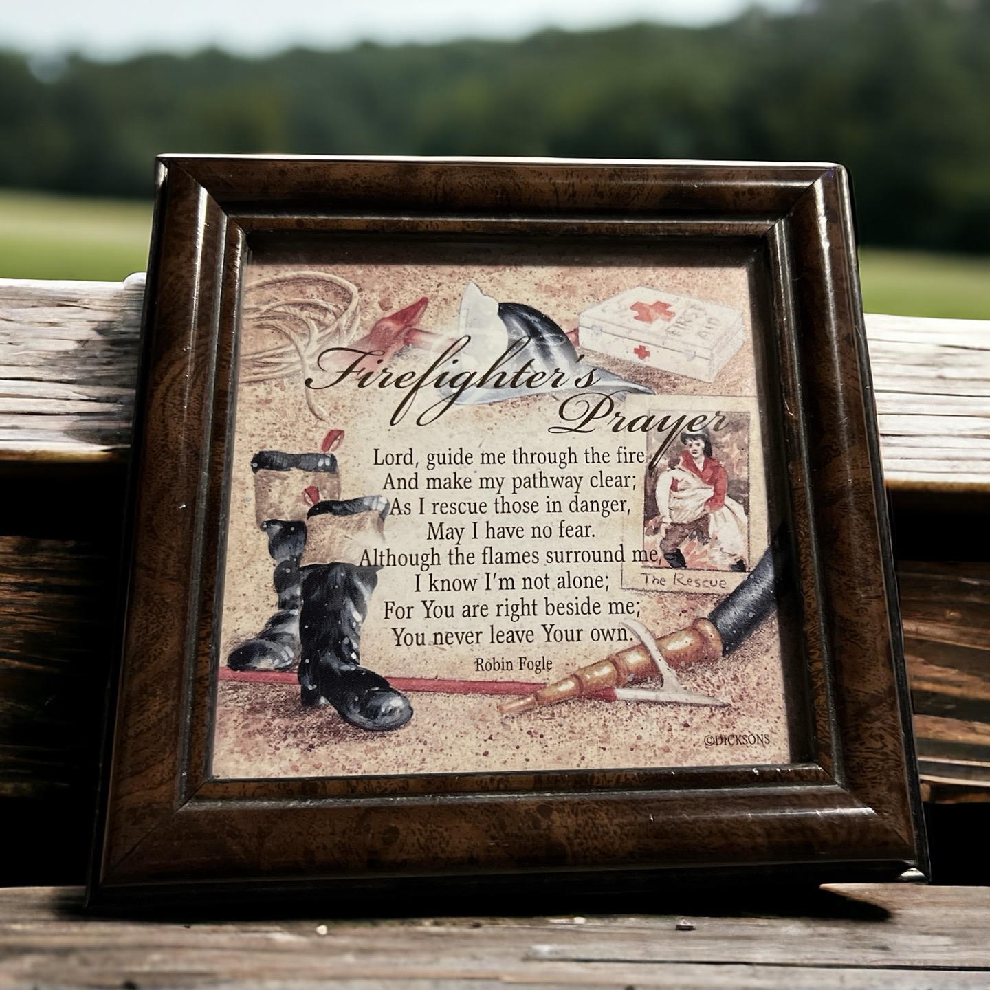 Firefighter's Prayer Framed Print Easel Stand Alone Gift For ...